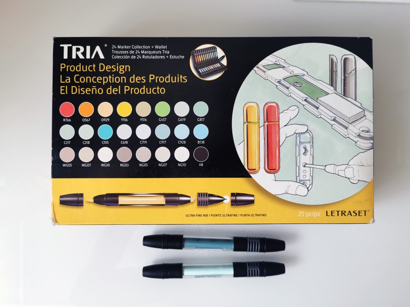 Letraset Tria Marker - 24 Pen Set - Product Design + 2 extra markers ...