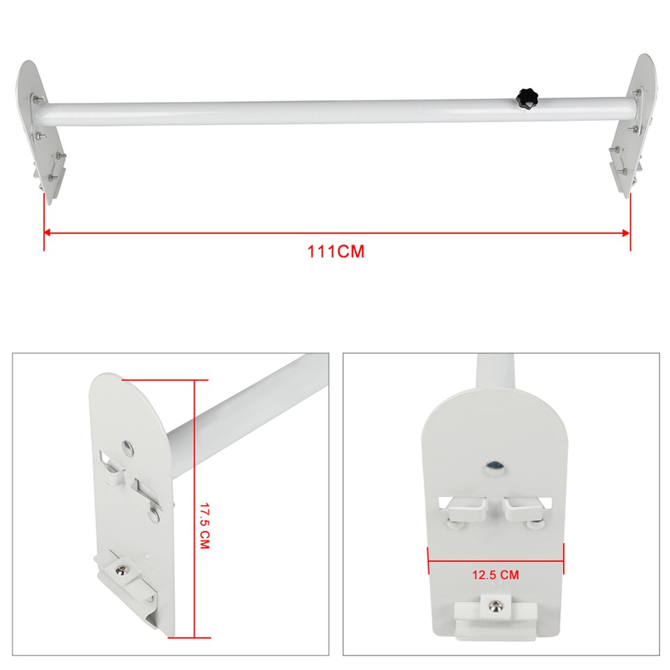 750lb VAN 3 Bar Van Roof Ladder Rack Heavy Duty Steel White CAR Top ...