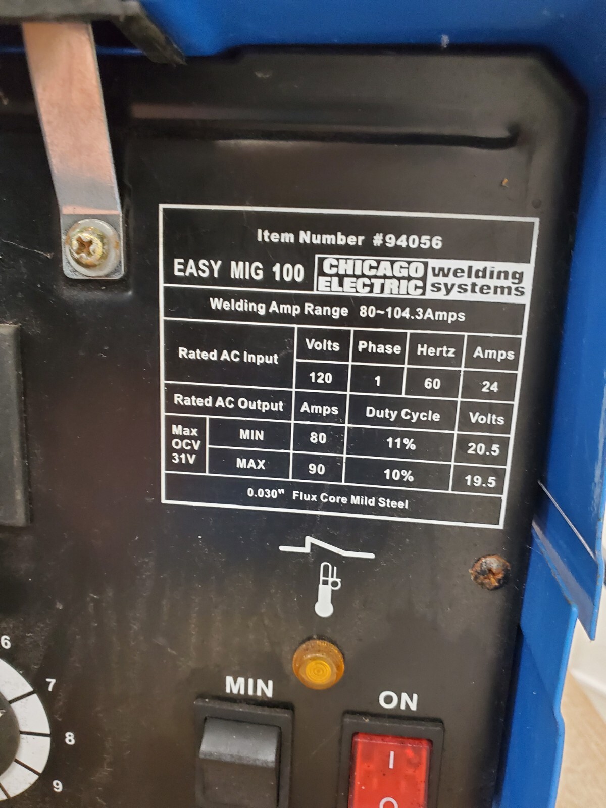 Chicago Electric Mig 100 Welder Set Corded Thermal Overload Blue W ...
