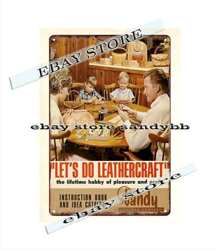 1968 Do Leathercraft Tandy Leather metal tin sign modern art prints | eBay