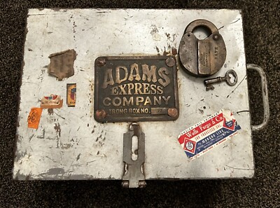 Vintage Original Adams Express Stagecoach Strong Box Adam’s Lock & Key ...