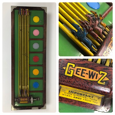 1920s Tabletop Gee Wiz Horse Racing & Gambling Game - Missing 1 Horse ...