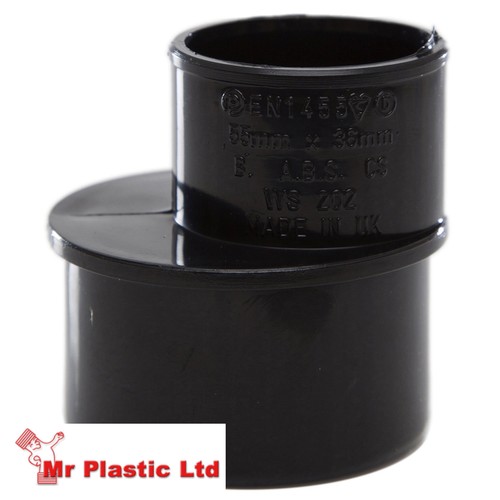 Polypipe 50mm Solvent Weld Waste Pipe Fittings in Black (actual size ...