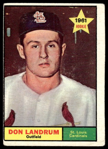 1961 TOPPS DON LANDRUM 338 VG ROOKIE STAR BASEBALL ST. LOUIS CARDINALS ...