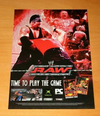 2002 WWF Raw SNES 32X Game Gear Xbox Vintage Promo Poster Ad / Art ...