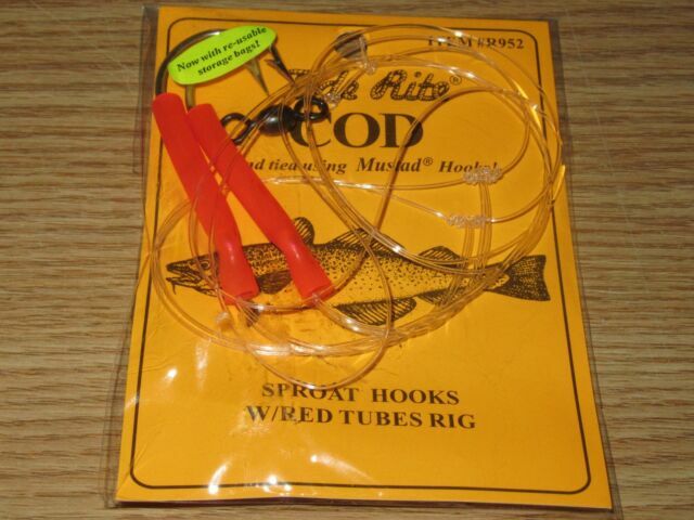 4 Cod Haddock Pollock Rig Tide Rite R952 Red Tube Saltwater Fishing ...