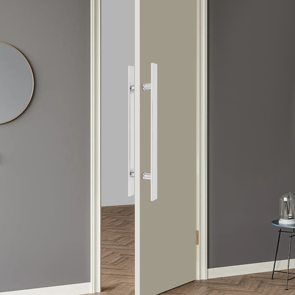 Commercial H Shape Door Handle Double Sided Stainless Sliding Push Pull ...