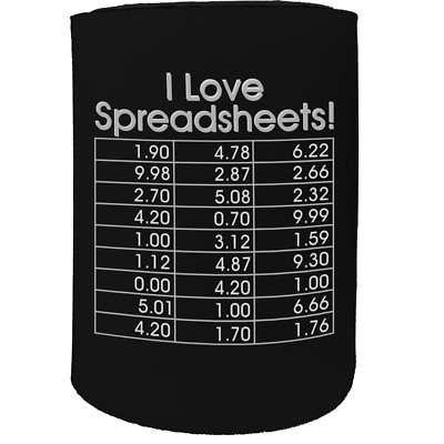 Stubby Holder - I Love Spreadsheets Excel - Funny Novelty Christmas ...