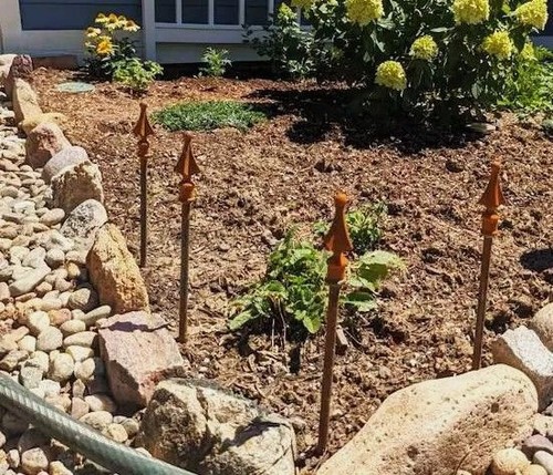 4 Wrought Iron Hose Guard Quad Finial Garden Hose Guide | eBay