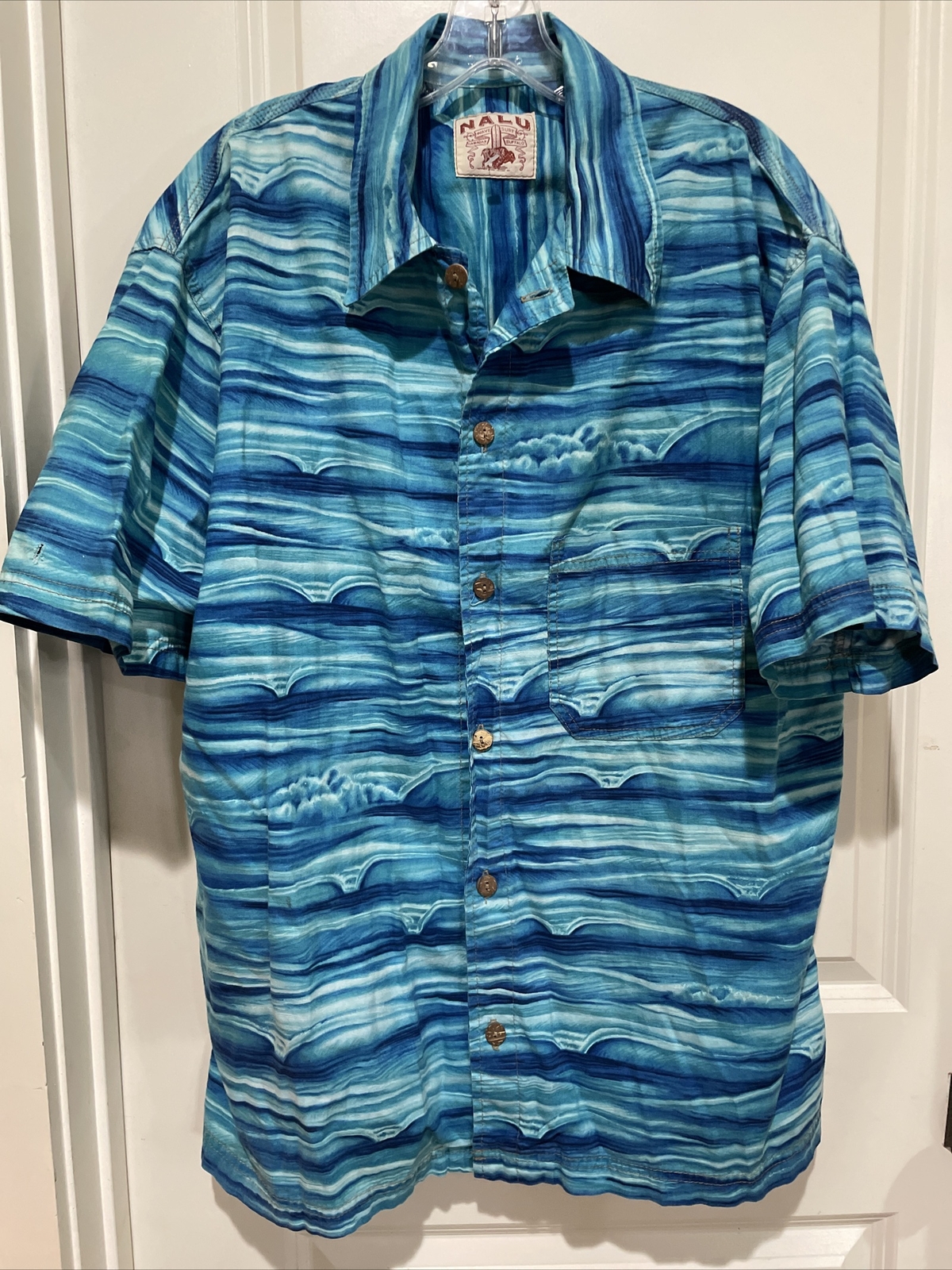 RARE Vintage NALU Wave Surf Hawaiian Buffalo Blue Oce… - Gem