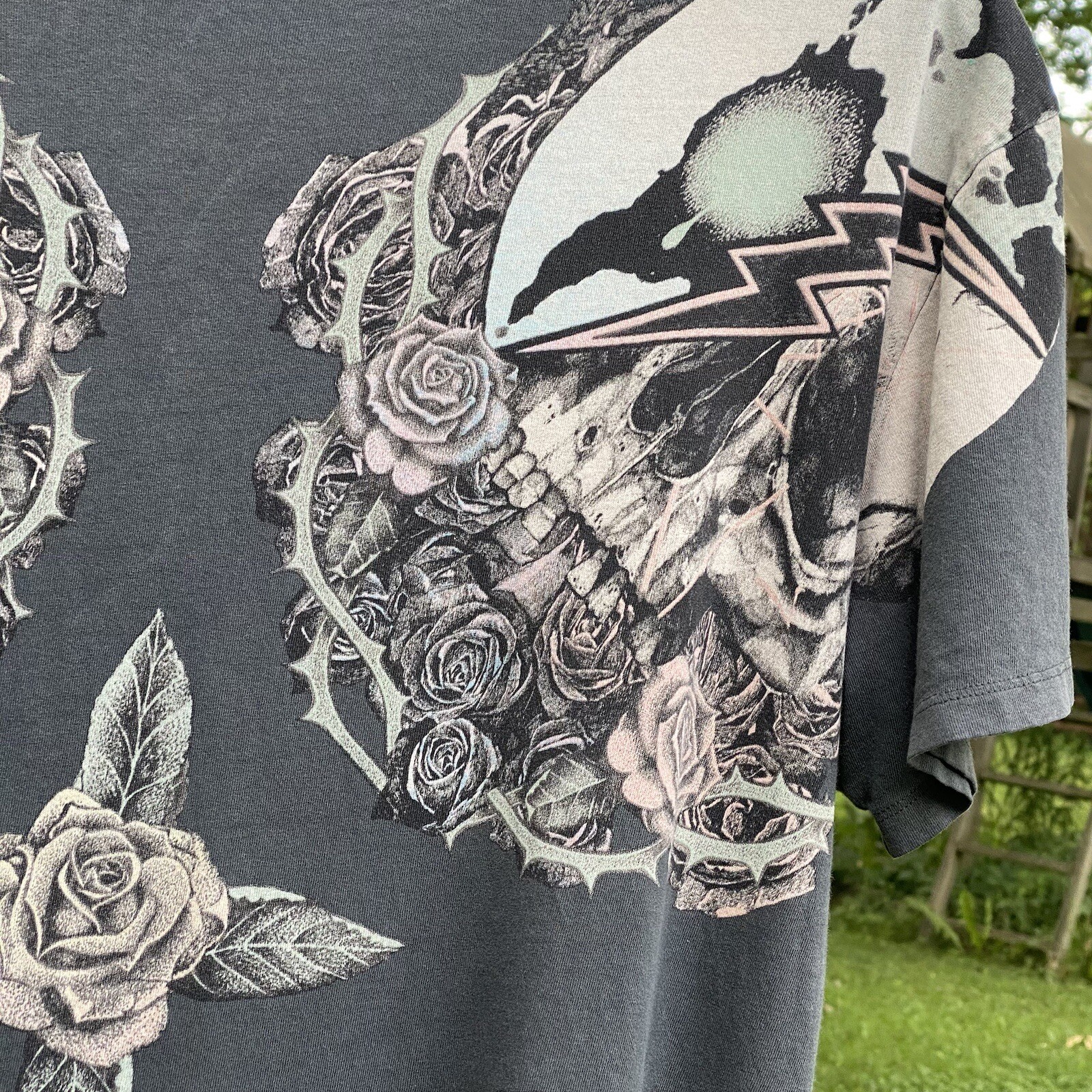 All Saints Medium (Oversize) Skull & Roses Abstract T… - Gem