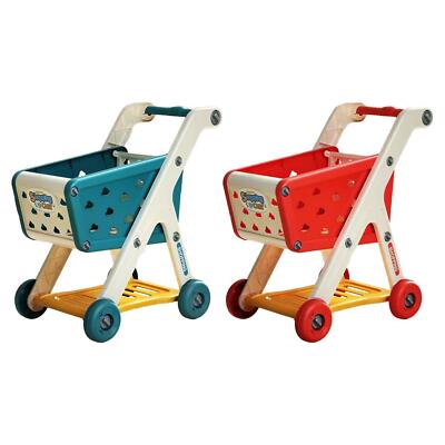 Mini Shopping Cart Toy Mart Shopping Cart Easy to Push Trolley Play Set ...