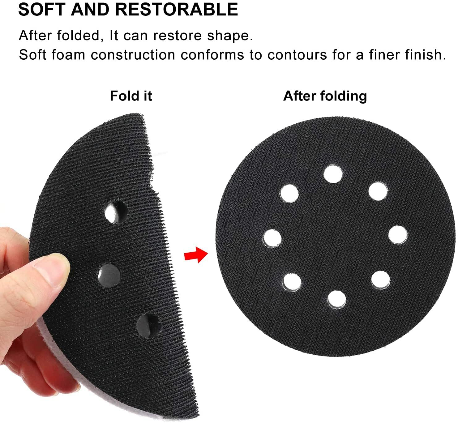 5-Inch Hook and Loop Buffer Pad Sanding Disc Backing Pads for Sanding ...
