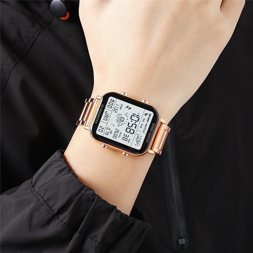SKMEI Sport Watch Men Astronaut Dial Digital Wristwatch Male Steel LED ...