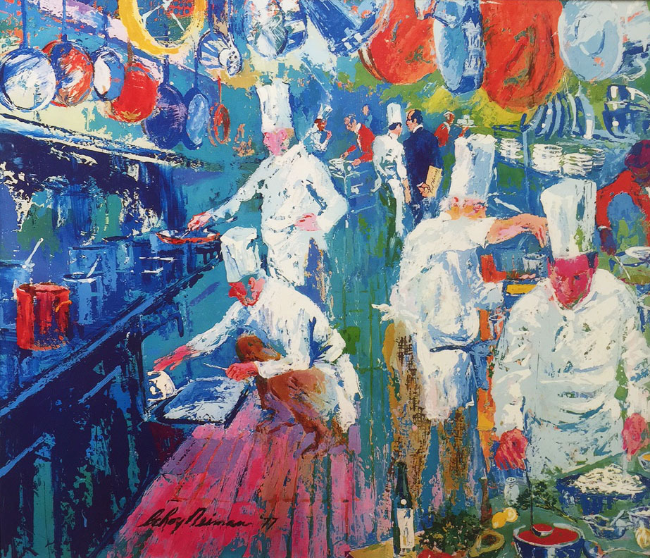 LeRoy Neiman "La Grand Cuisine" CUSTOM FRAMED Art Litho CULINARY Chef ...