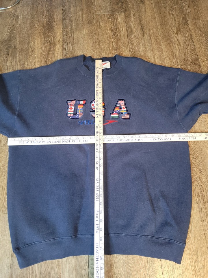 Vintage Speedo USA Olympics XL Sweatshirt Long Sleeve Country Flags ...