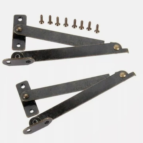 2pcs Lid Support Hinges Rods Fracket Furniture Fox Cabinet Stay ...
