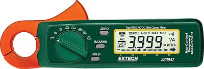 Extech 380947 True RMS 400A AC/DC Mini Clamp on Meter with High Current ...