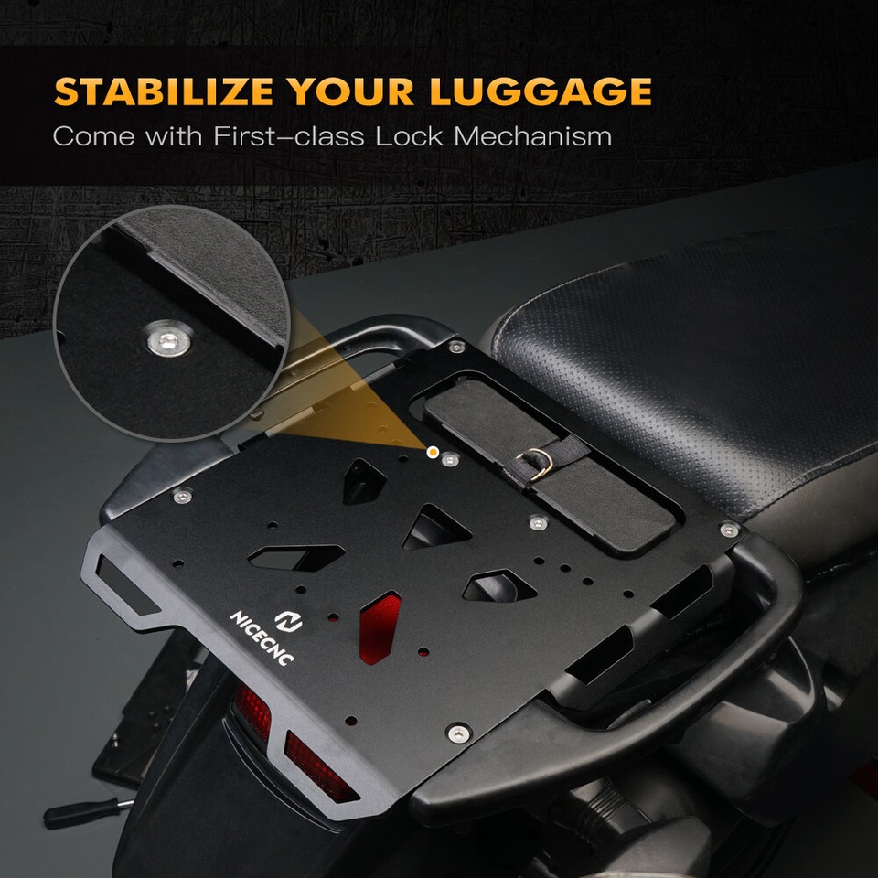 NICECNC Rear Luggage Rack Plate Pad Kit Aluminum For Kawasaki KLR 650 ...