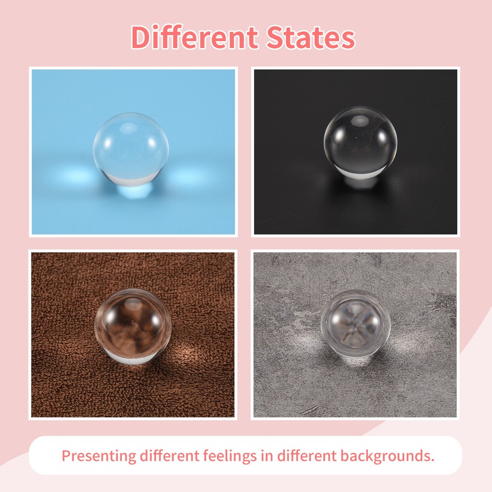 Transparent color Glass Crystal Healing Sphere Photography Props ...