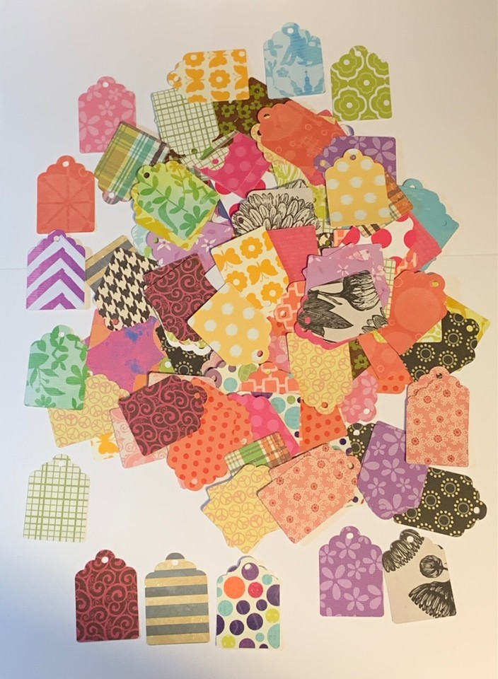 200 Tags Gift Tags Price Tags Bulk Package in Funky Mix 1.25"x 1.75" | eBay