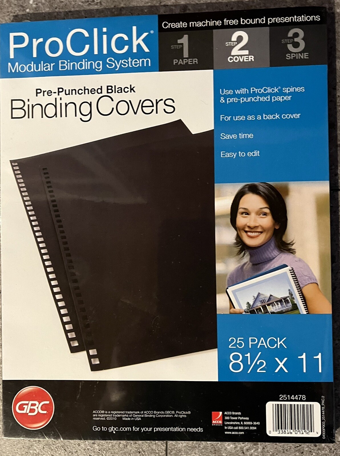 3 Pkgs GBC ProClick Binding Presentation Covers Letter Black Gbc2514478 ...