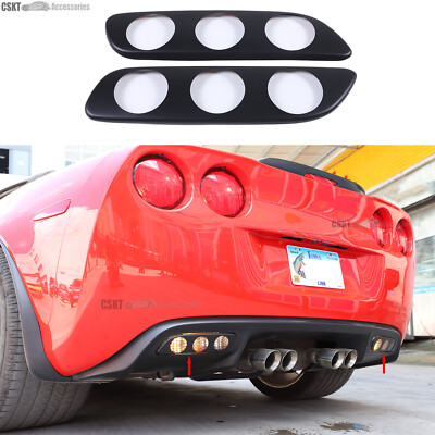 Black Stainless Back up Light Cover Protector Cover Fits C6 Corvette ...