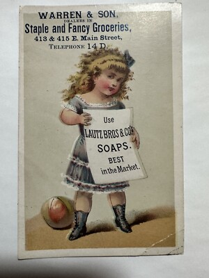 VICTORIAN TRADE CARD ROCHESTER NY WARREN & SON LAUTZ SOAPS A87 | eBay