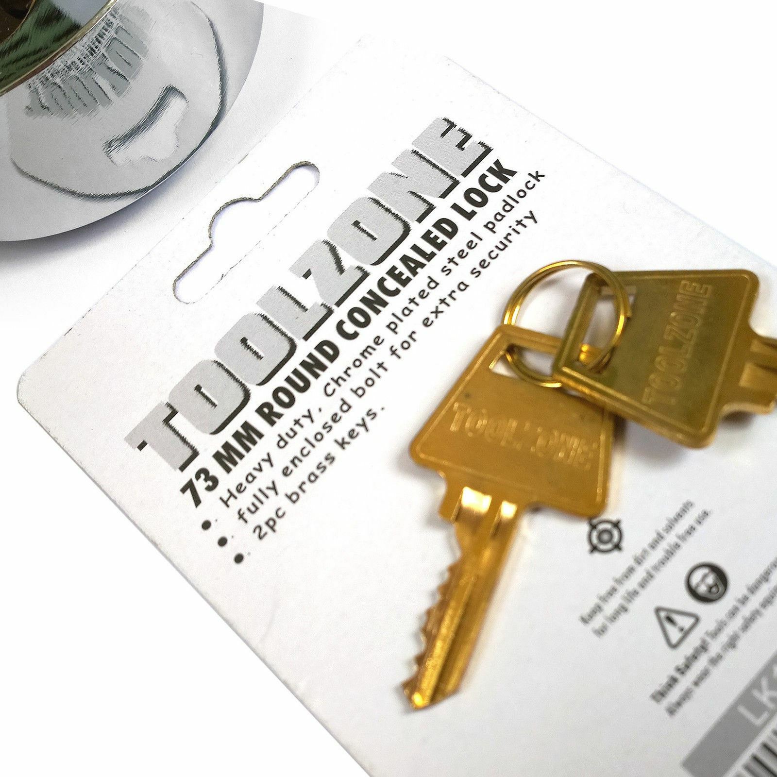 73mm Heavy Duty Chrome Concealed Padlock with 2 Brass Keys | eBay UK