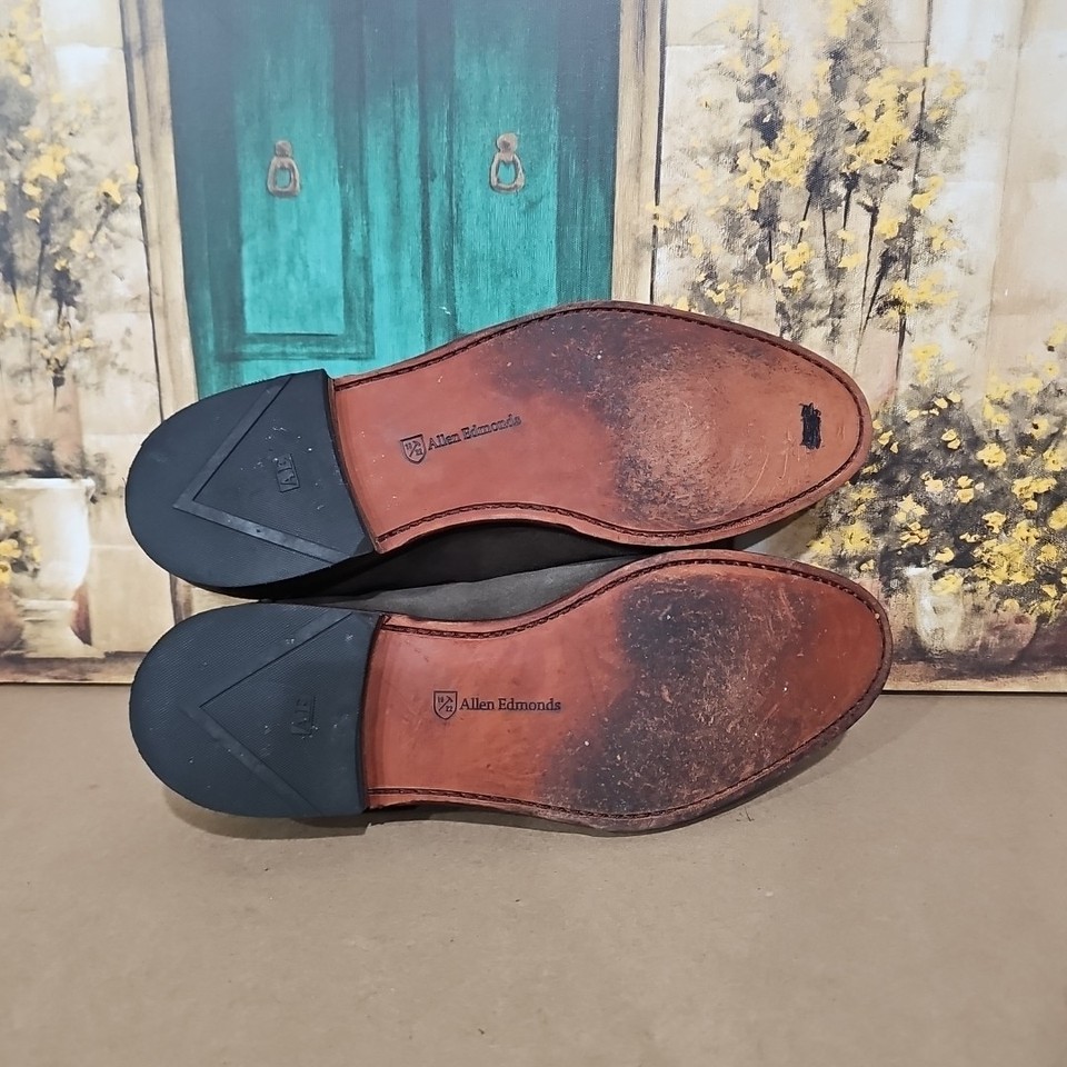 RARE 1990 ALLEN EDMONDS Gray SUEDE ACHESON TASSEL LOAFER SLIP-ON ...