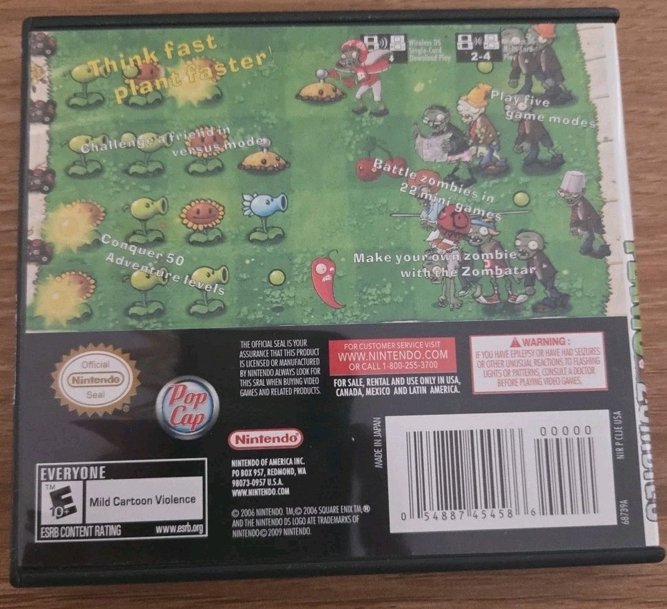 Plants Vs Zombies Nintendo DS Game VGC Complete With Manual PvZ | eBay