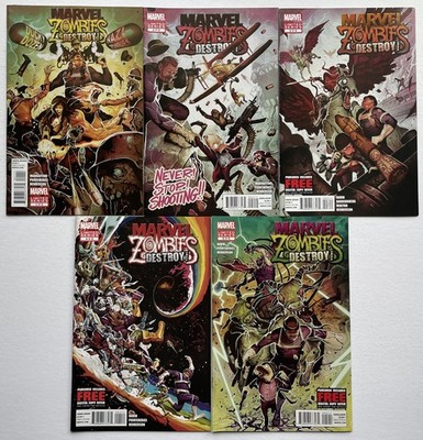 Marvel Zombies Destroy! #1-5. Full Set. Mike Del Mundo Covers. Marvel ...