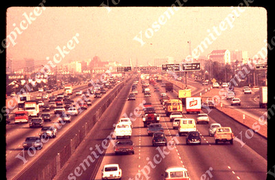 sl11 Original slide 1970 Los Angeles freeway scene cars 217a | eBay