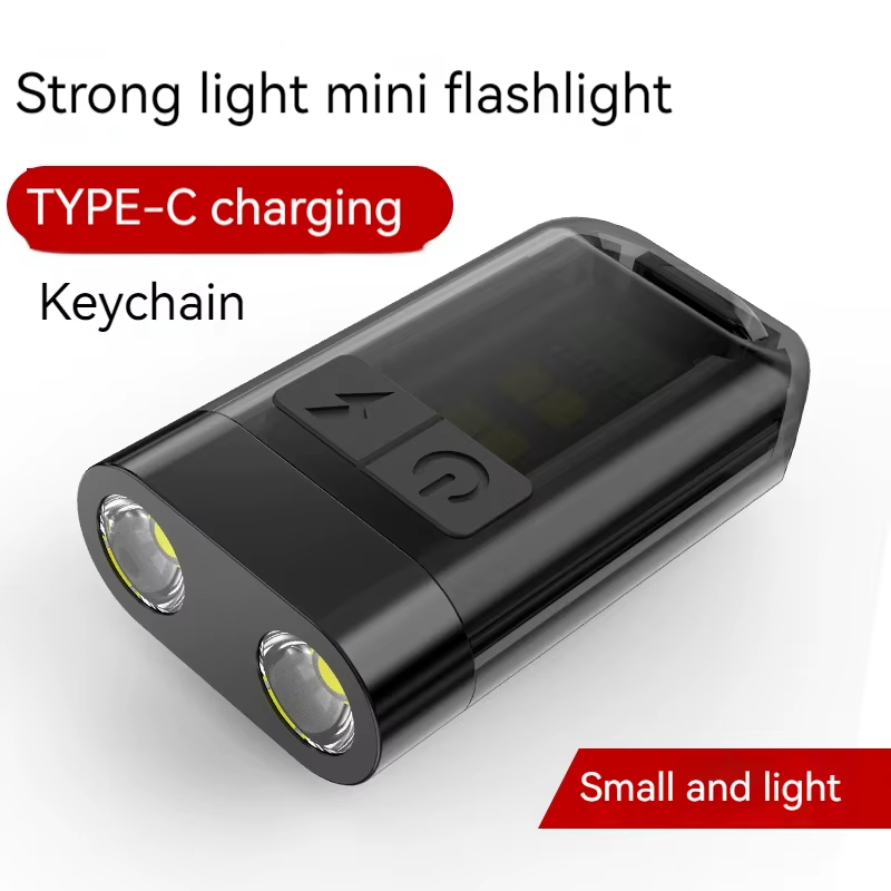 Dual Light Source Mini Flashlight Portable Strong Key Torch 9 Lighting ...