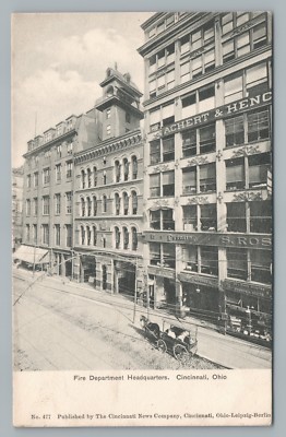 Fire Department Headquarters CINCINNATI Rare Antique—Ross Printing Co ...