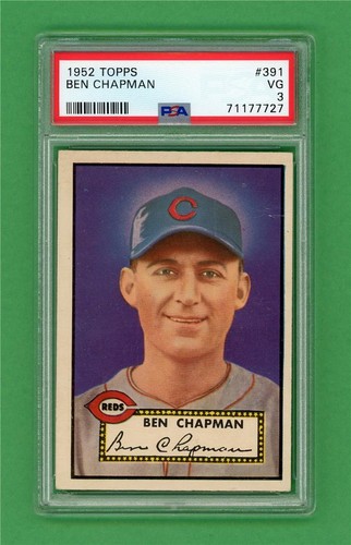 1952 Topps #391 Ben Chapman *PSA VG 3* Cincinnati Reds High Number baseball card | eBay