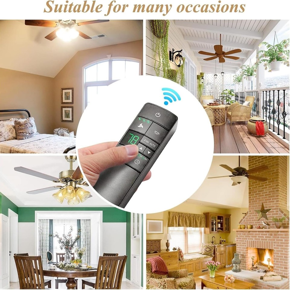 HD3 Ceiling Fan Remote Control Replacement for Hampton Bay Home Black ...