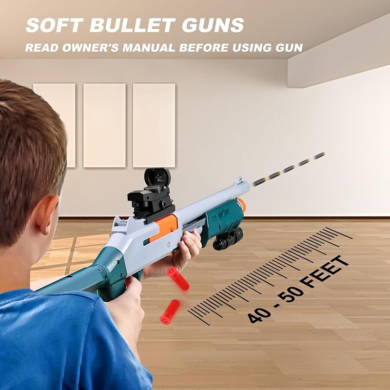Manual Loading Foam Shotgun Model Toy Gun Shell Projectile Soft Bullet ...