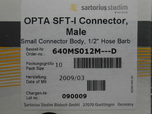 PARTIAL CASE OF 6 x SARTORIUS STEDIM OPTA SFT-I MALE CONNECTOR | eBay
