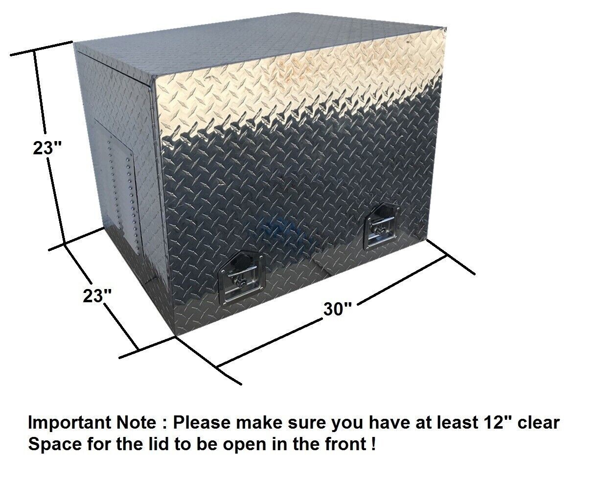 Aluminum Generator Tool Box 30" (L) X 23"(W) X 23" (H) - Diamond Plate ...