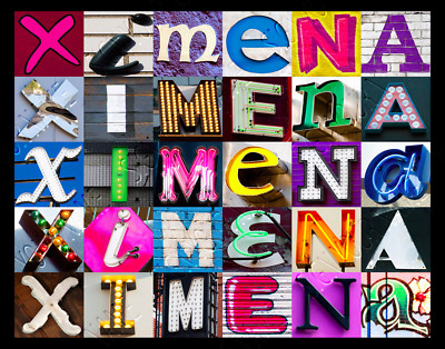 XIMENA Name Poster featuring photos of actual sign letters | eBay