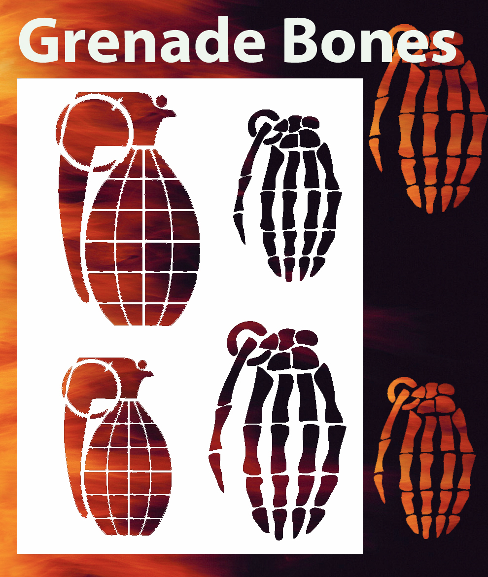 Hand Grenade Stencil