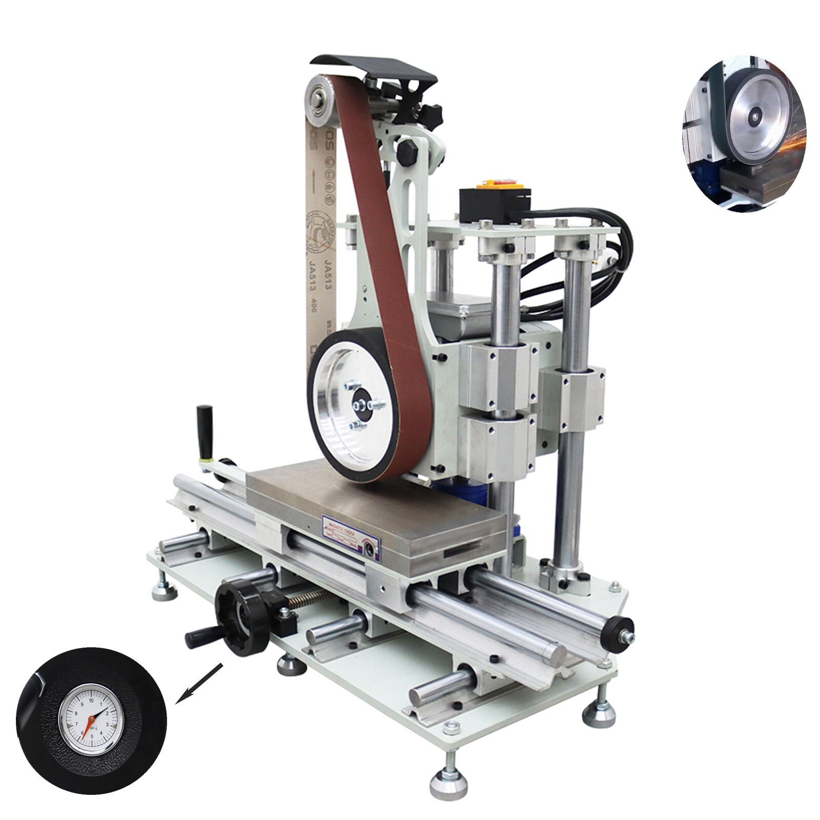 Industry Abrasive Belt Grind Machine Belt Sander Polisher w/3 Belt ...