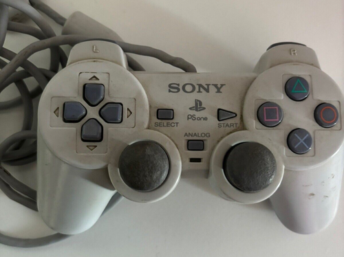 Official Sony PlayStation 1 PS1 Dual Shock Analog Gray OEM Controller ...