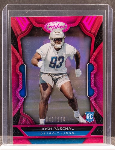 Josh Paschal 2022 Certified 184 Mirror Pink Rookie RC 40/199 Lions | eBay