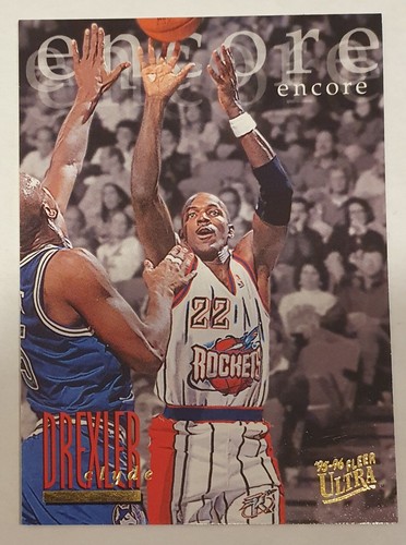 Clyde Drexler Houston Rockets 1995-96 Fleer Ultra NBA Trading Card №306 ...