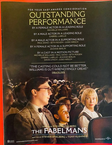 THE FABLEMANS FYC ADVERTISEMENT MICHELLE WILLIAMS PAUL DANO | eBay