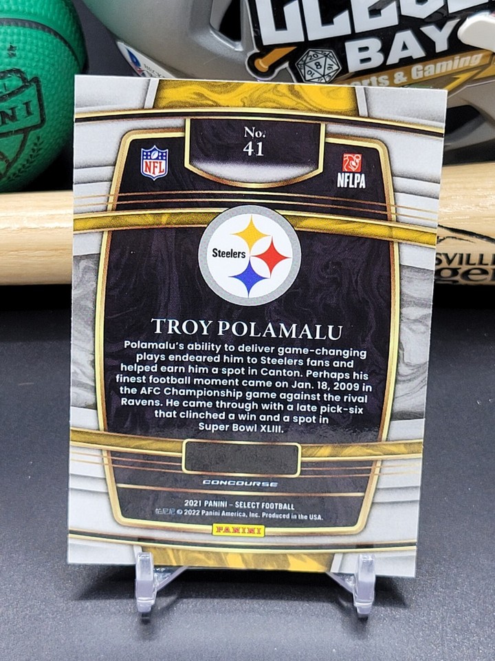 2021 Panini Select Football Concourse Troy Polamalu Card #41 Steelers ...