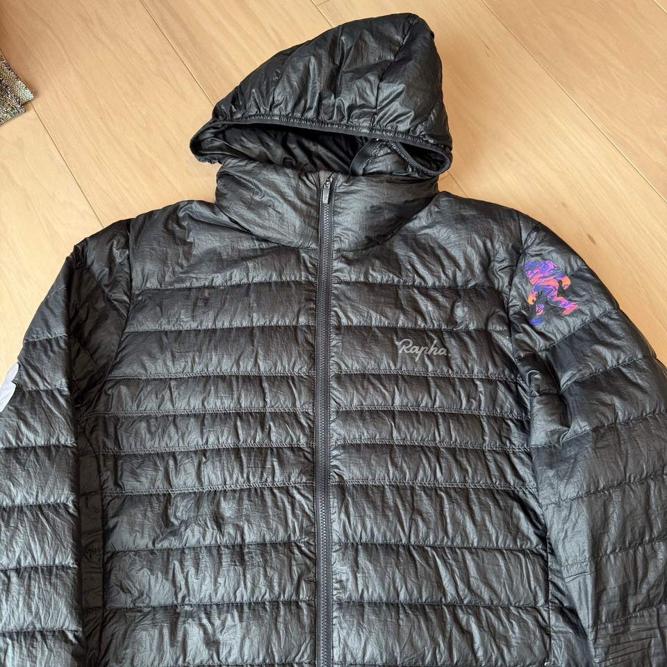 Rapha Explore Down Jacket Medium Black Full Zip Insulated Cycling ...