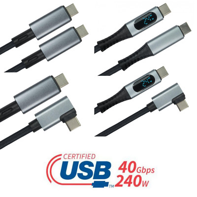 USB4 Type C to C 240W 20V/5A Fast Charger Cable EMark Chip 40Gbps Data ...